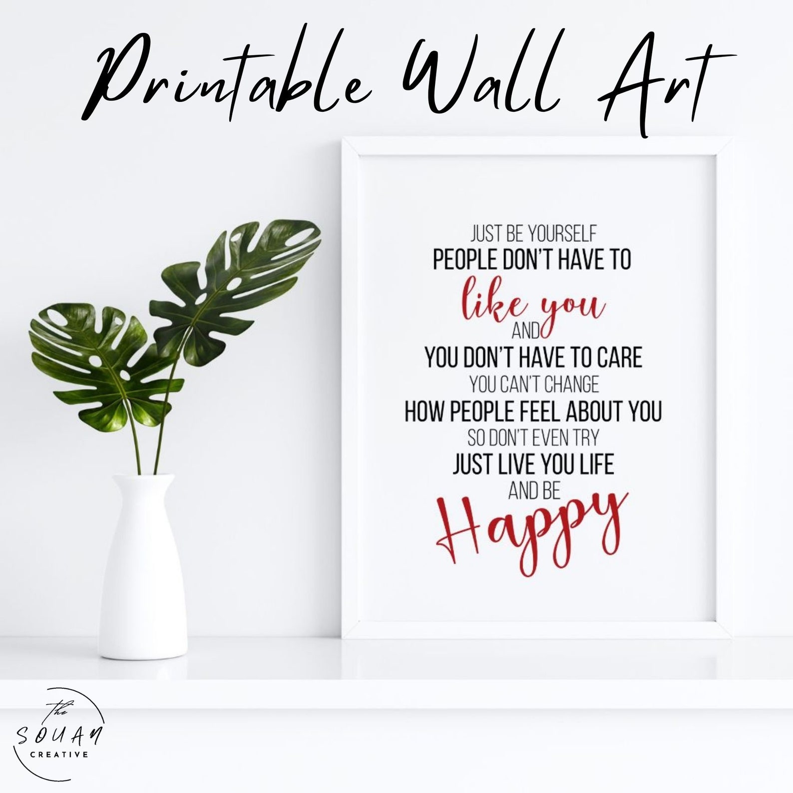 Printable Poster "just Be Yourself" - Motivational Poster, Perseverance ...