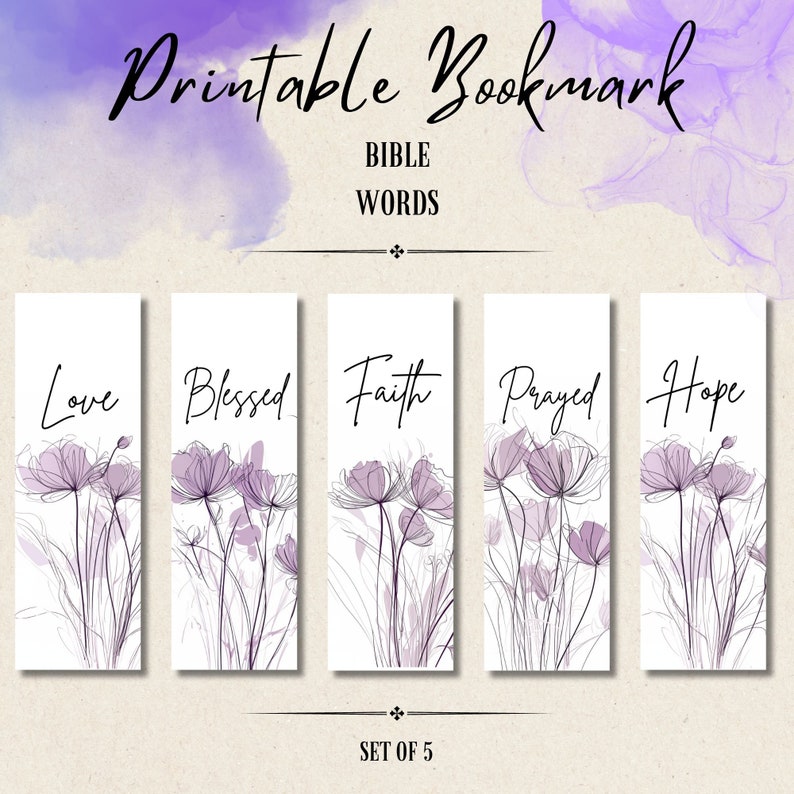 5 Bookmarks Love-faith-hope-blessed-prayed to Print Biblical Verses ...