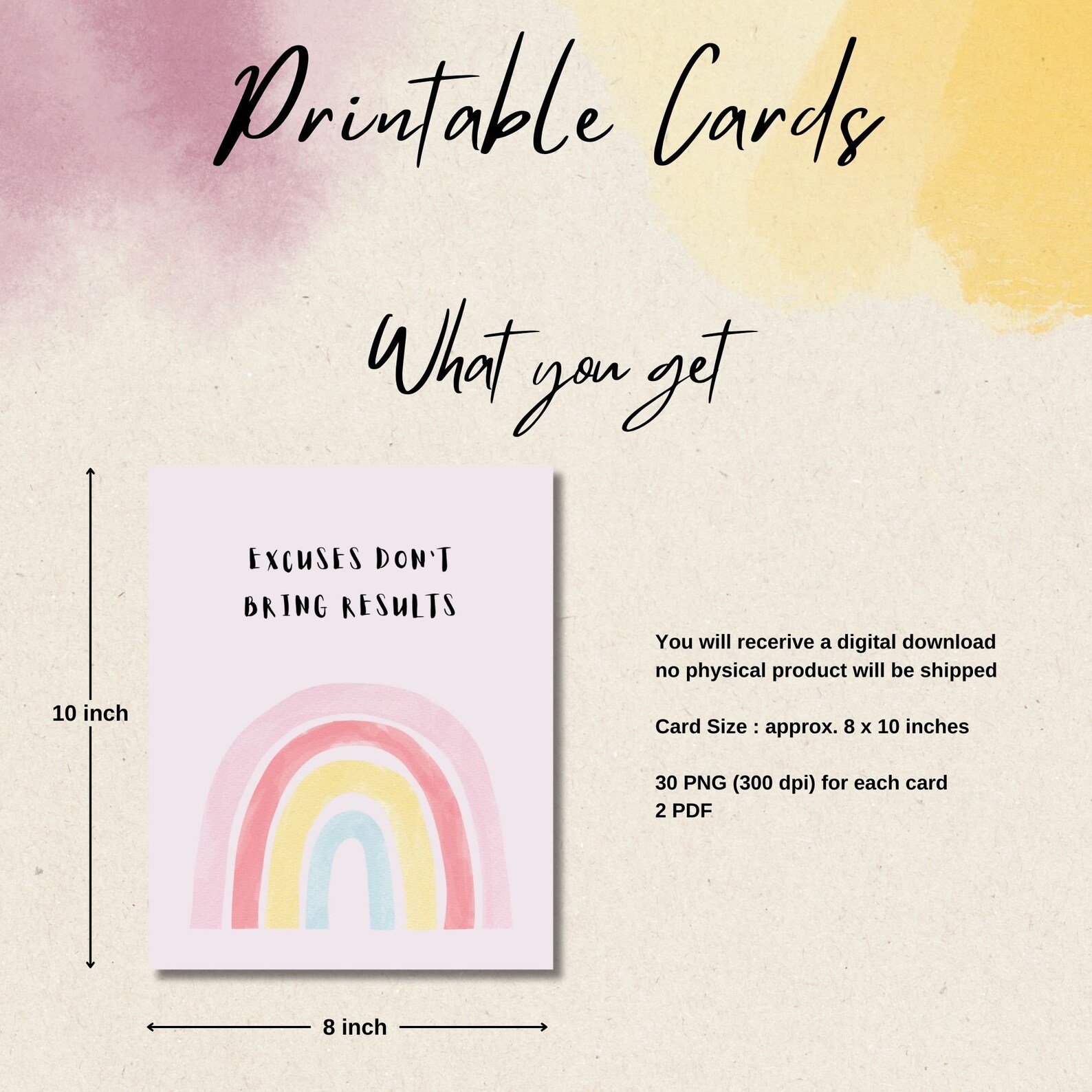 Rainbow Positive Affirmation Cards to Print, Self-esteem, Confidence ...