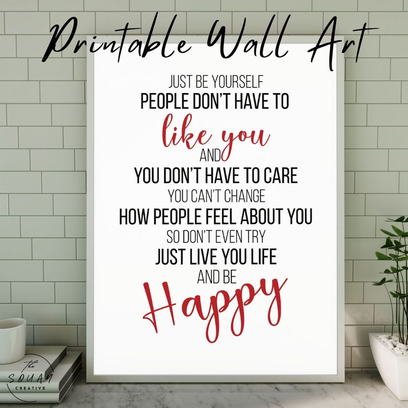 Printable Poster "just Be Yourself" - Motivational Poster, Perseverance ...