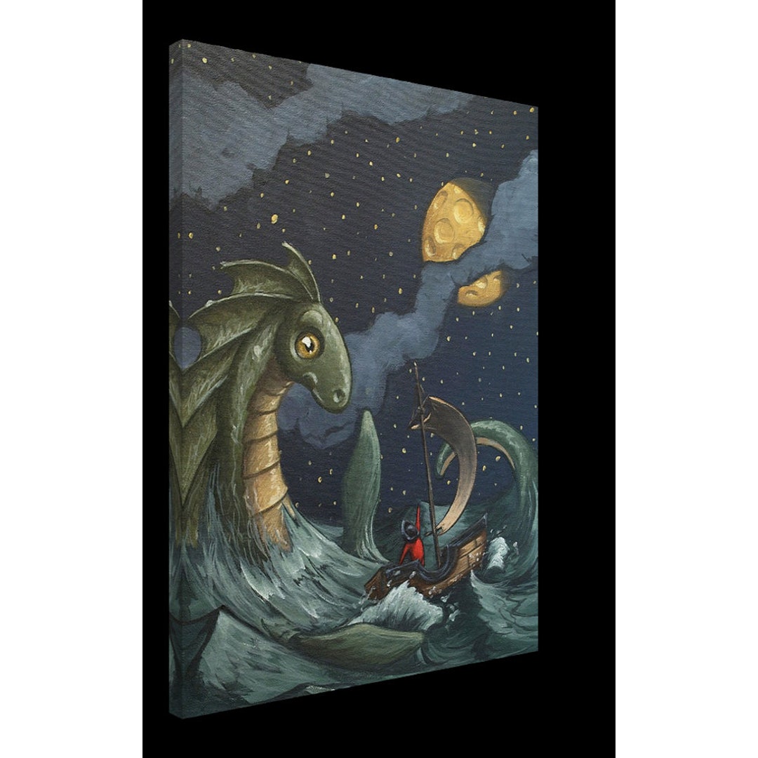 The Mariner and the Sea Monster canvas - Etsy