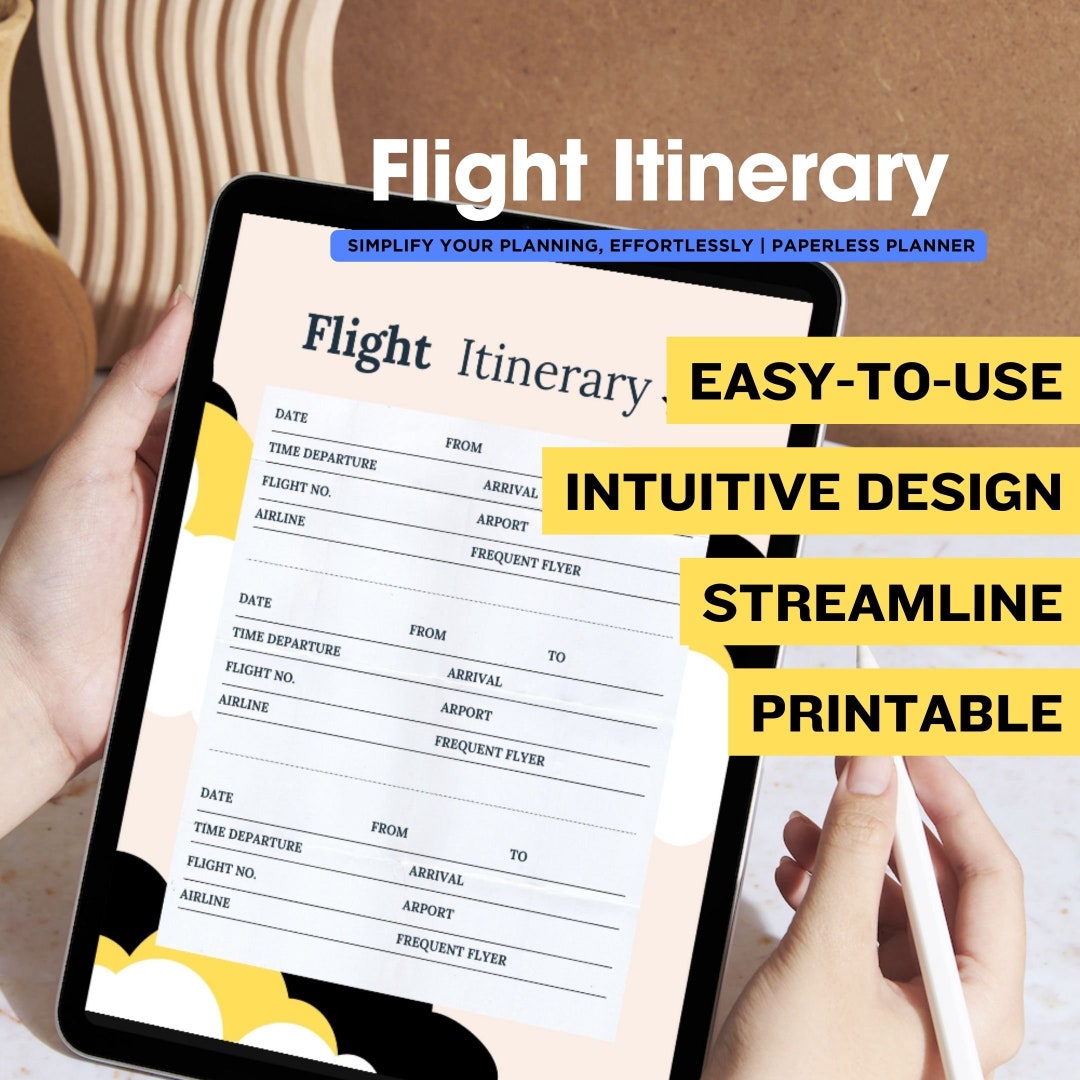Printable Flight Itinerary Plan Your Travel With Ease and Confidence - Etsy