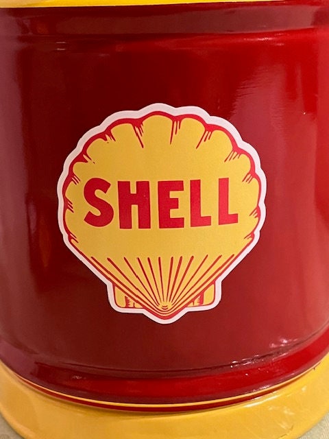 SHELL Vintage Big GAS Kerosene Can Station Coal Oil 1 Gallon Motor ...