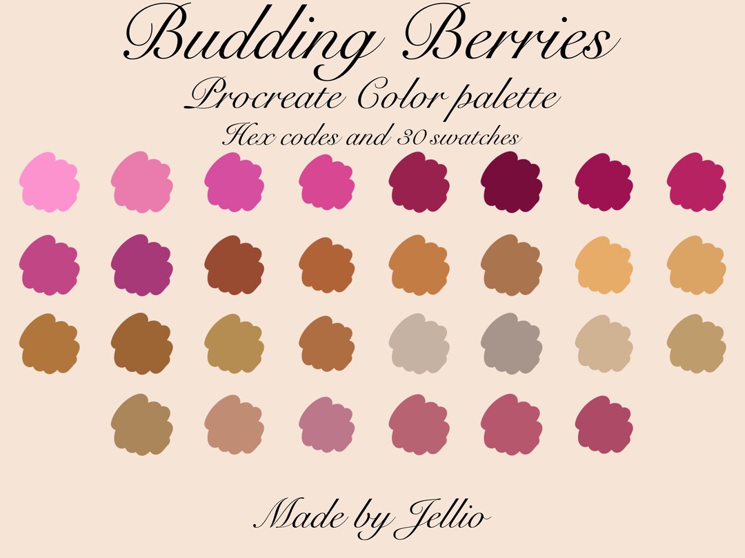 Budding Berries Procreate Color Palette 30 Swatches - Etsy Budding Berries Procreate Color Palette 30 Swatches - Etsy