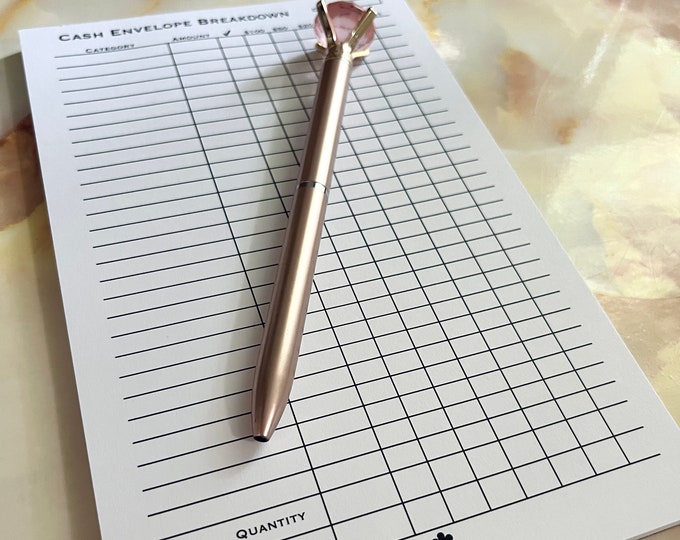 Cash Breakdown Notepad - Etsy