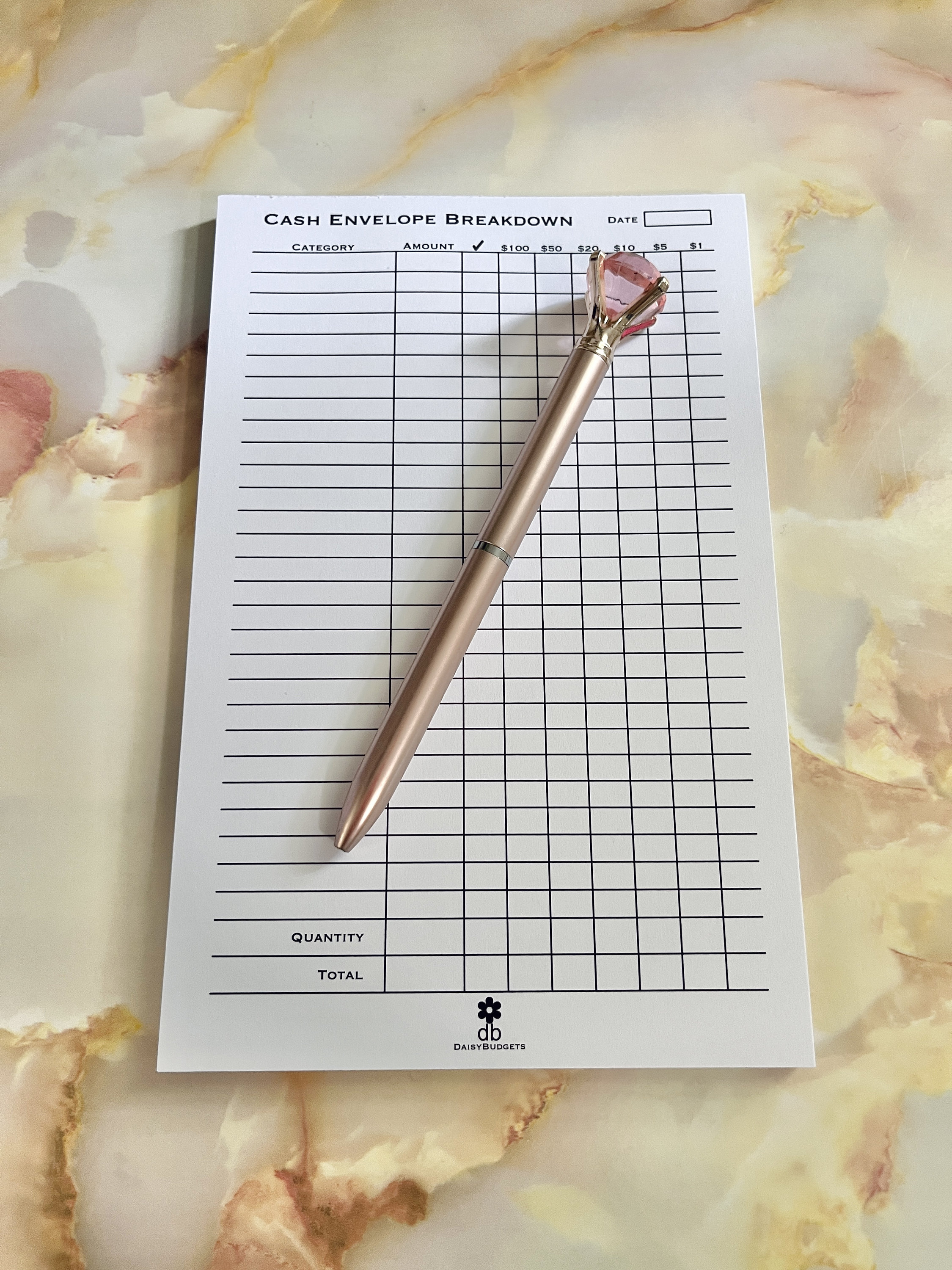 Cash Breakdown Notepad - Etsy