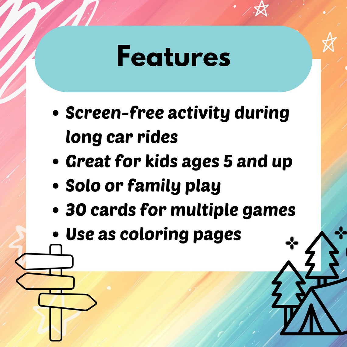 Roadtrip Game Bingo Card Printable Roadtrip Activity Travel Kit ...