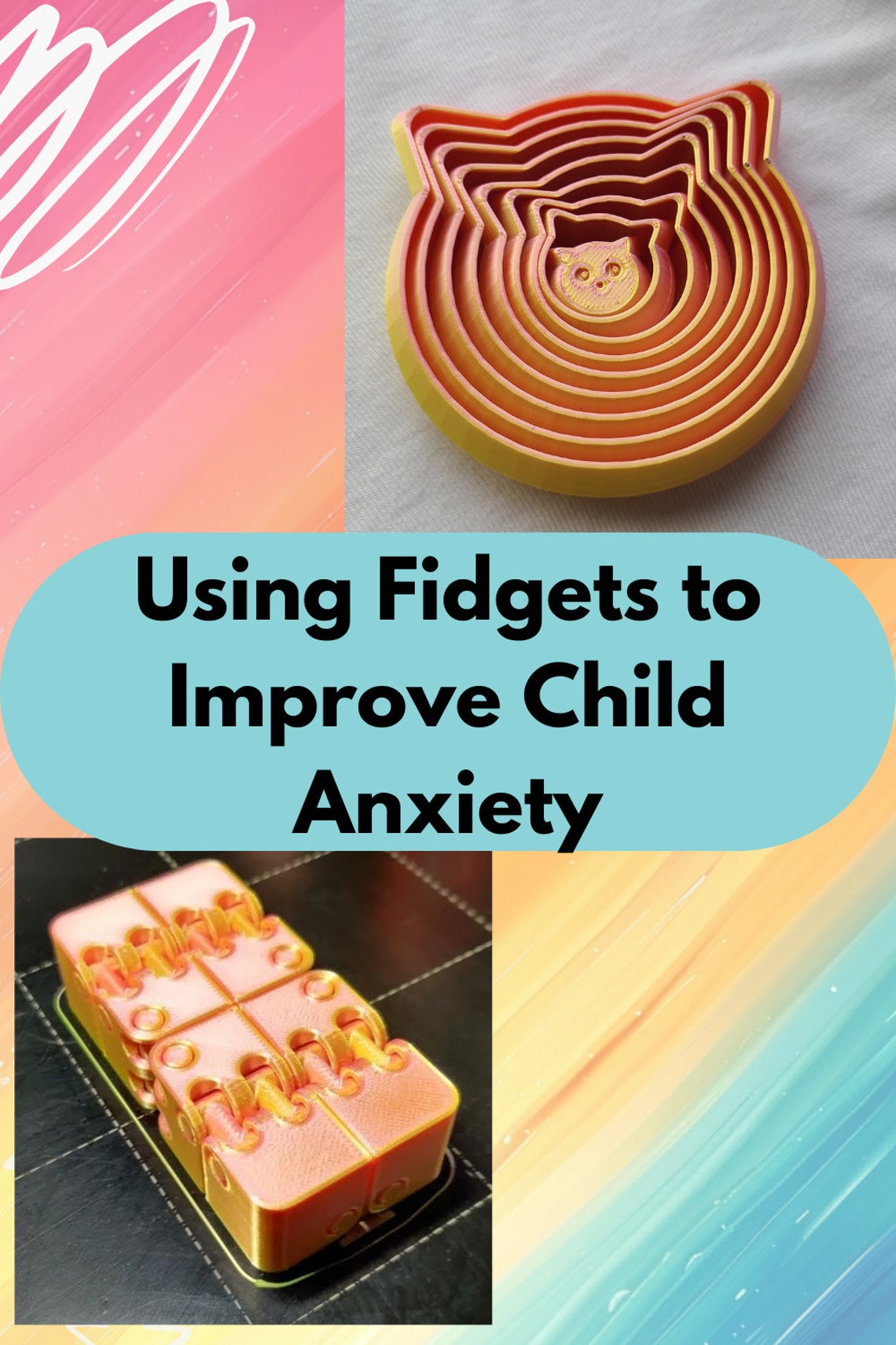 Kid Fidget Toy for Anxiety Child Sensory Development Fidget Cube Focus ...