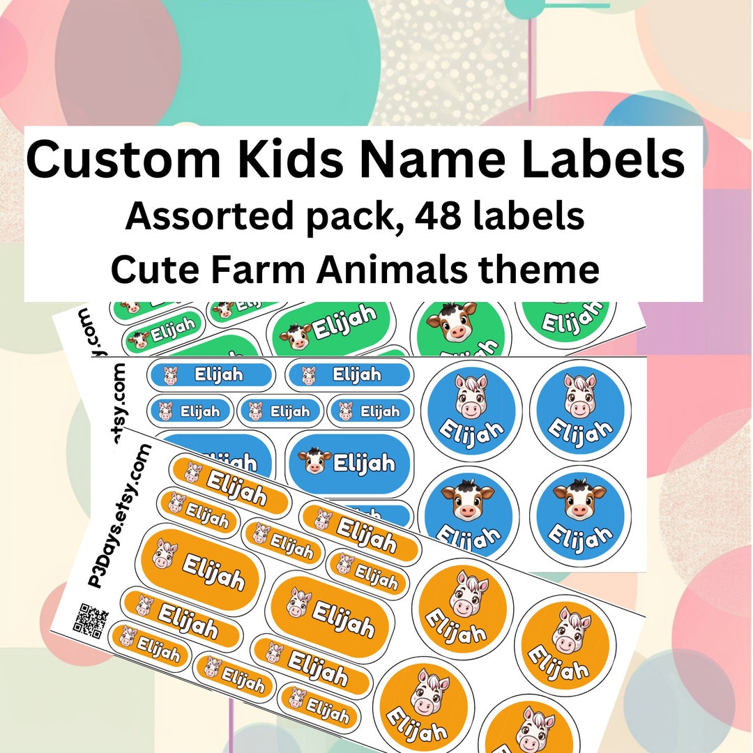 Custom Kid Name Label for Daycare Label Dishwasher Safe Personalized ...