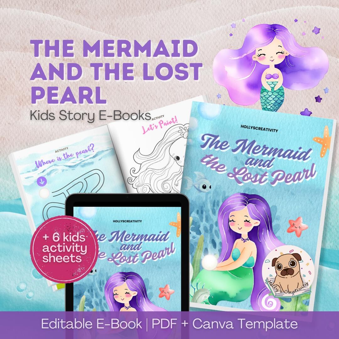 The Mermaid & Lost Pearl, Children's Story Book, Bedtime, Digital ...