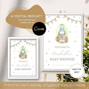 Digital Welcome Totoro Sign, Baby Shower, Birthday, Personalized ...