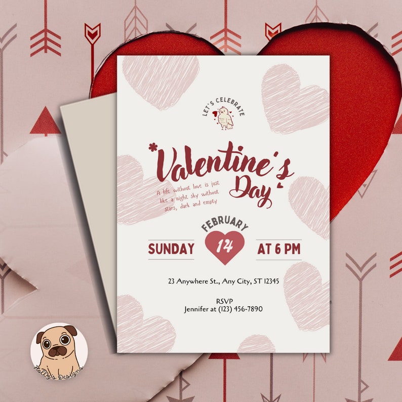 Editable Valentine Invitation, Valentines Day, Valentine Party, Canva ...