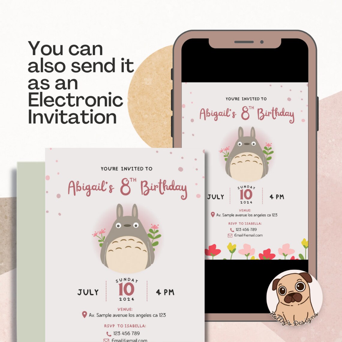 Editable Totoro Birthday Invitation, Printable Totoro Invitation ...