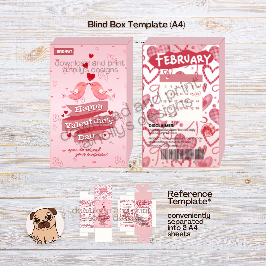 Editable Valentine Blind Box Template, Envolve Themed, Favor Gift Boxes, DIY Valentine Day Gift ...