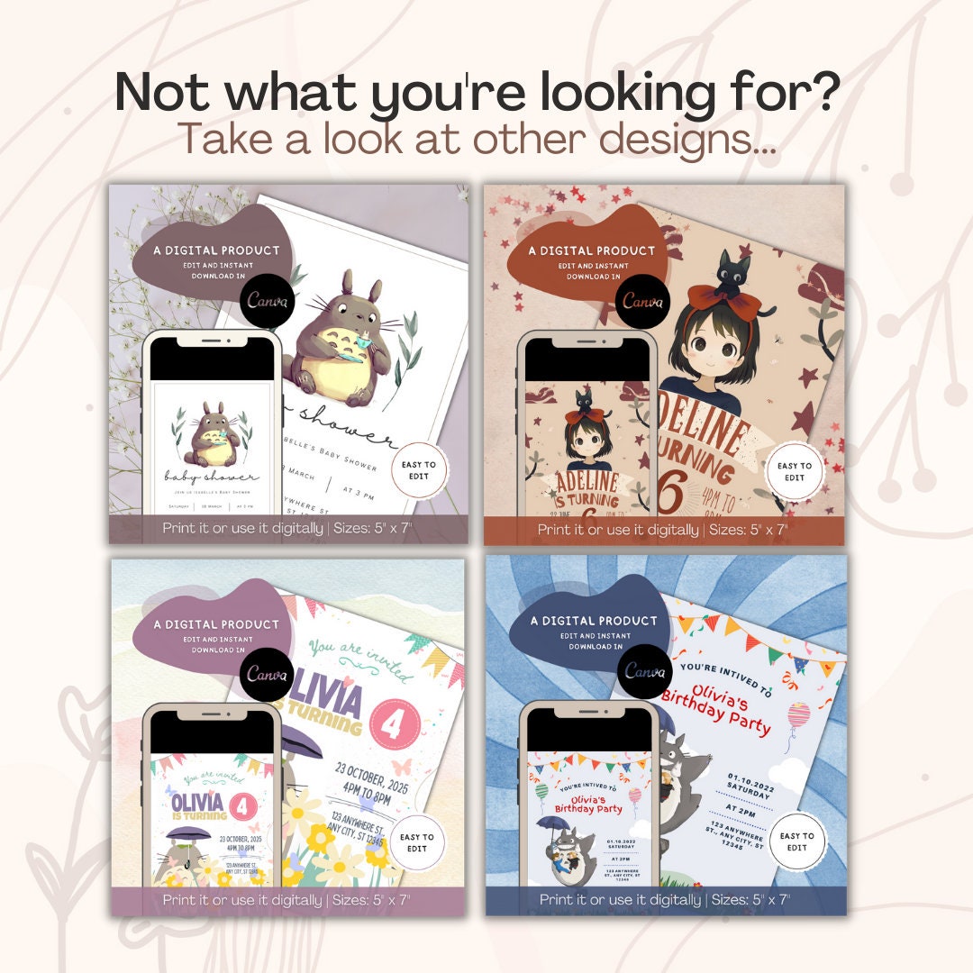 Editable Totoro Birthday Invitation, Printable Totoro Invitation ...