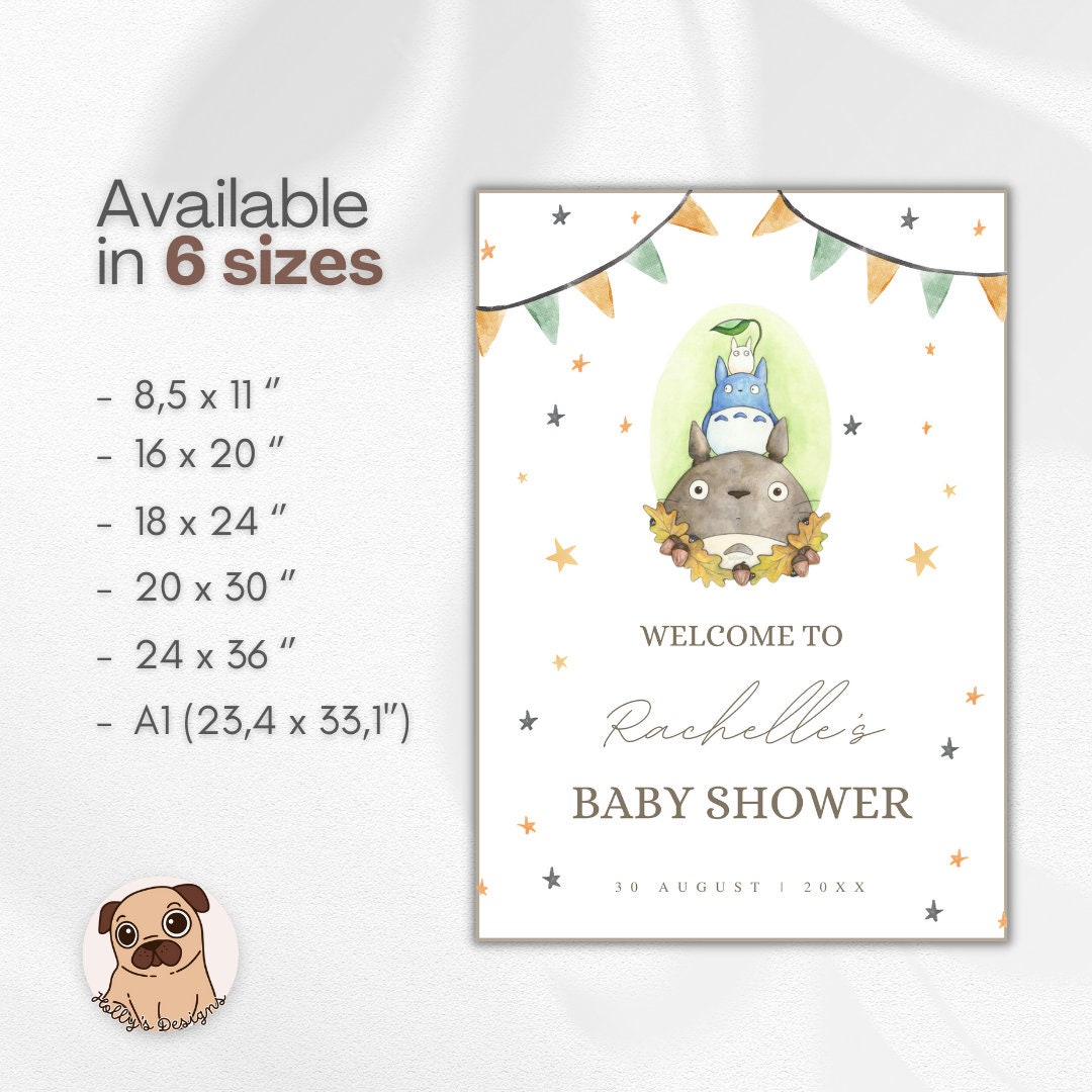 Digital Welcome Totoro Sign, Baby Shower, Birthday, Personalized ...