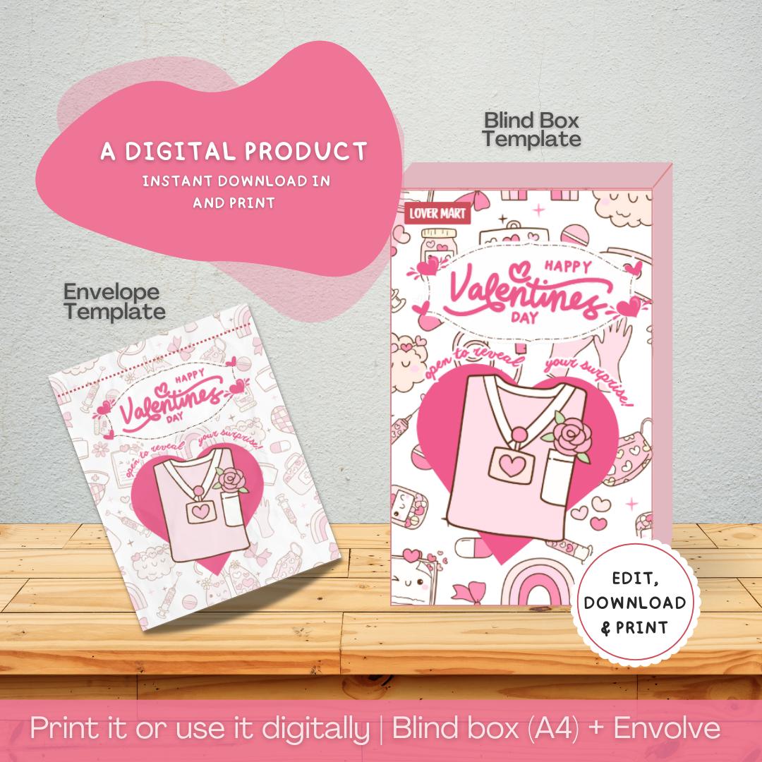 Editable Valentine Blind Box Template, Envolve Themed, Favor Gift Boxes, DIY Love Gift ...