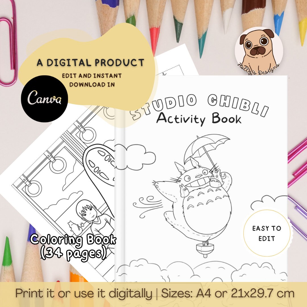 Editable, Coloring Pages Images for Kids, Coloring Book, Studio Ghibli ...