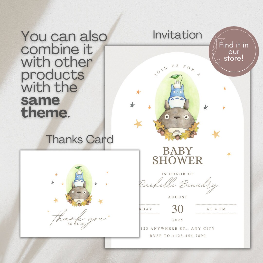 Digital Welcome Totoro Sign, Baby Shower, Birthday, Personalized ...