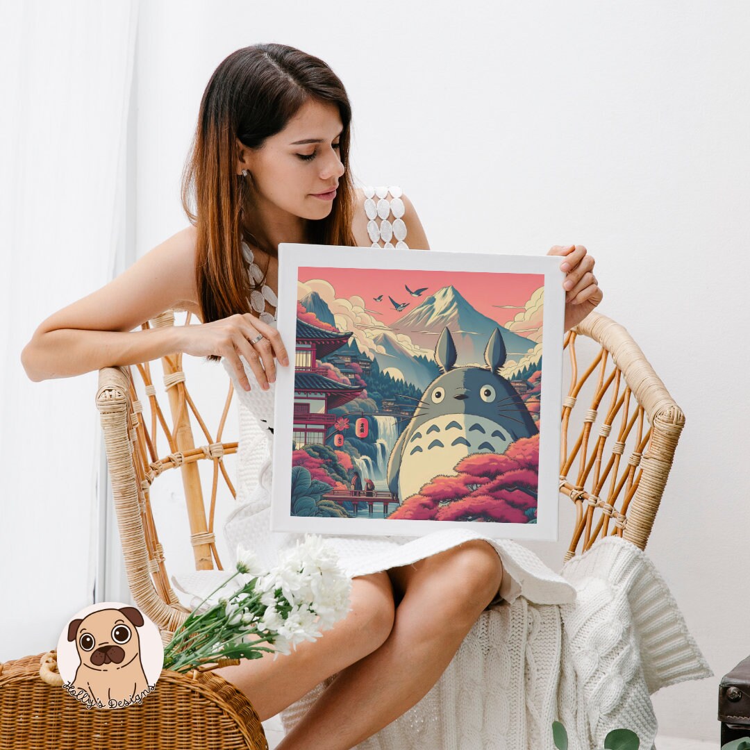 Totoro Japanese Landscape Wall Decor, My Neighbor Totoro, Wall Print ...