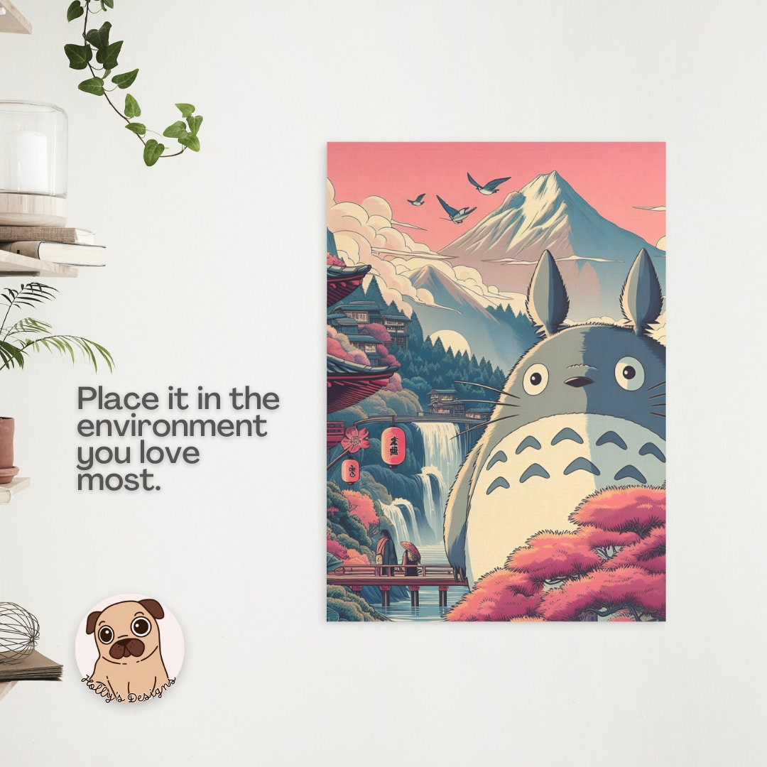 Totoro Japanese Landscape Wall Decor, My Neighbor Totoro, Wall Print ...