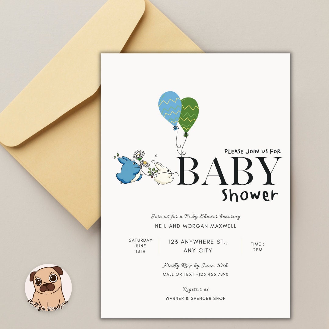 Editable Totoro Baby Shower Invitation, Printable Totoro Invitation ...