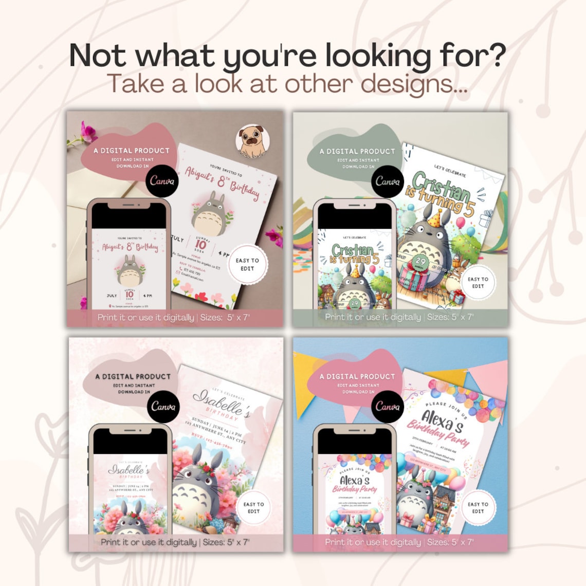 Editable Ponyo Birthday Invitation, Printable Studio Ghibli Invitation Template, Studio Ghibli ...