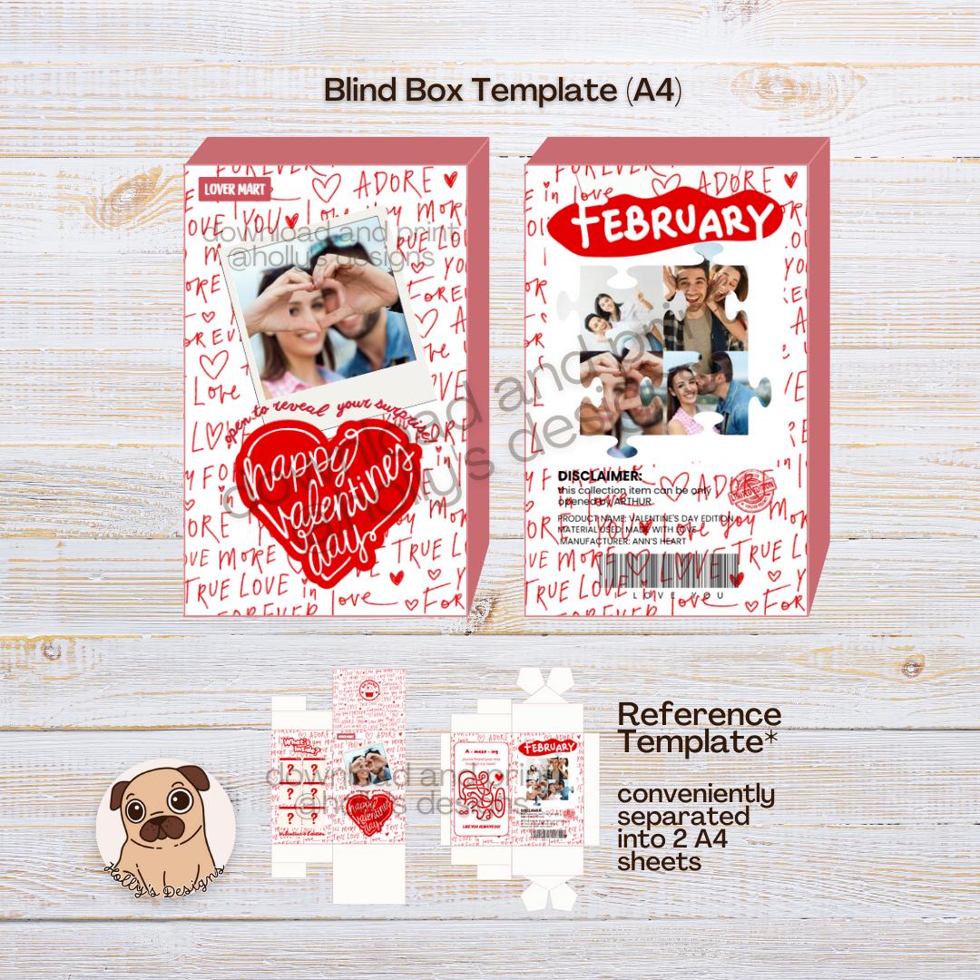 Editable Valentine Blind Box Template, Envolve Themed, Favor Gift Boxes, DIY With Photos Day ...