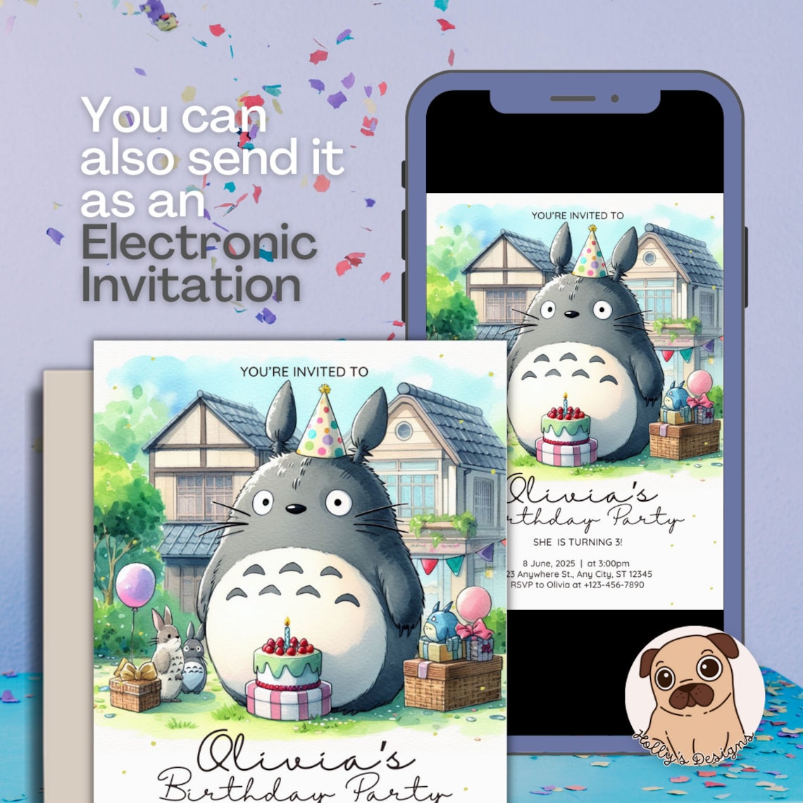 Editable Totoro Birthday Invitation, Printable Totoro Invitation ...
