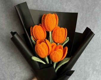 Crochet Tulip Bouquets, Handmade, Gift for Mother's Day, Valentine's Day, Anniversary, Birthday ...
