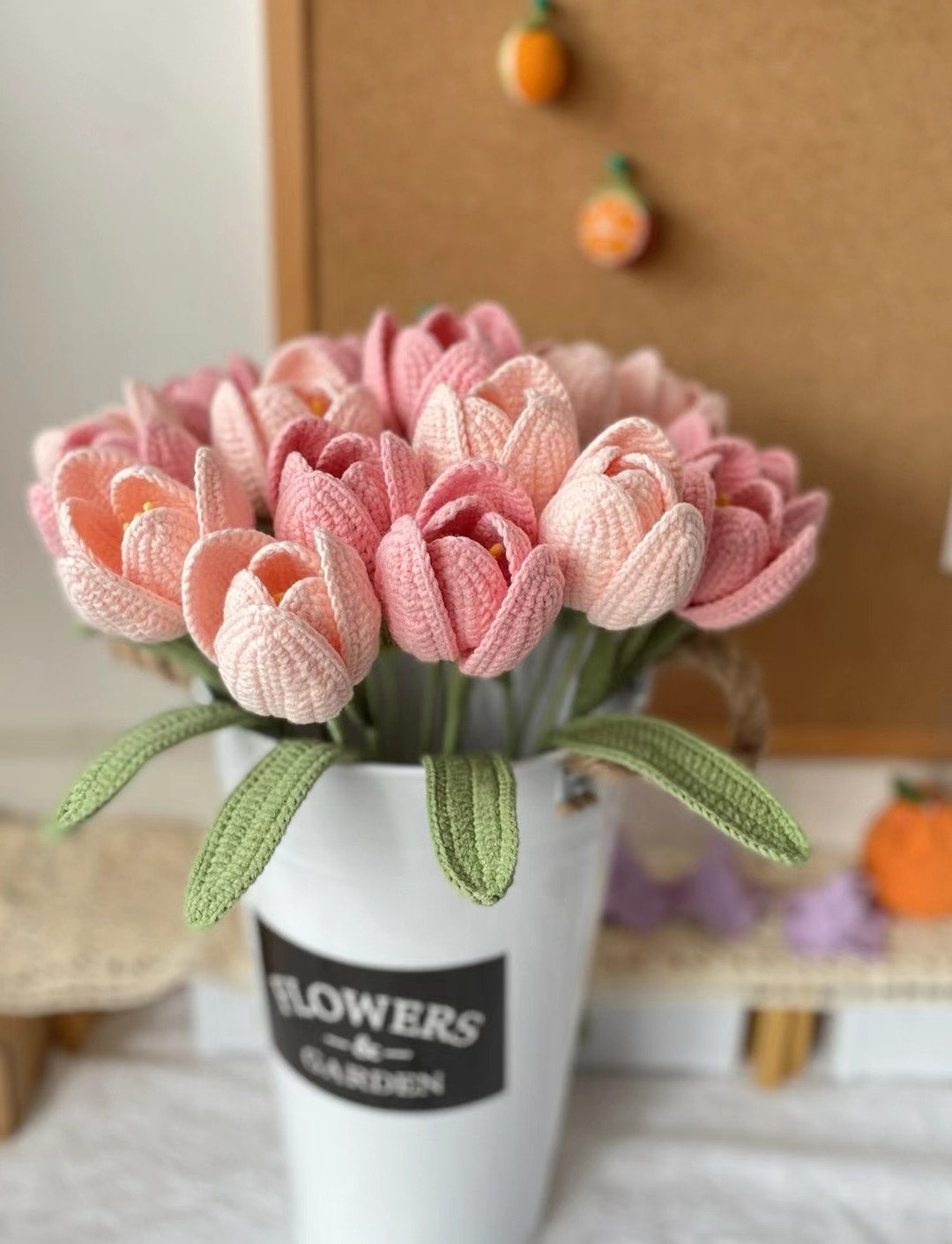 Crochet Tulip, Handmade Single Stem Tulip, Home Decoration, Knitted ...