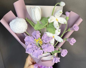 Crochet Tulip Bouquets, Handmade, Gift for Mother's Day, Graduation, Anniversary, Valentine's ...