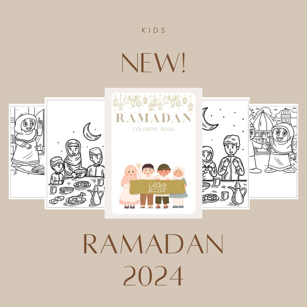 Ramadan Kids Coloring Book - Ramadan Digital Download | Ramadan 2024 - Etsy