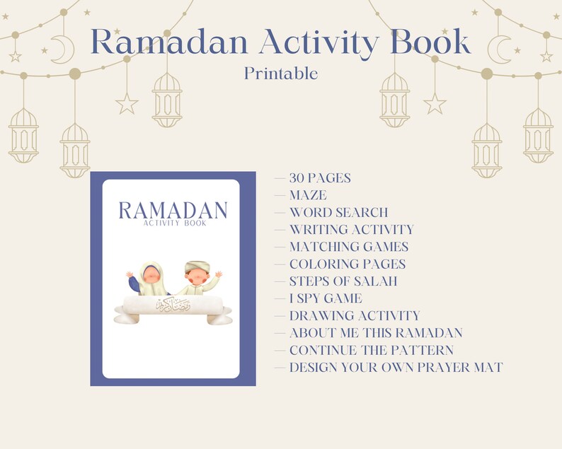 Ramadan Kids Activity Book - Ramadan Digital Download Activity Book - Etsy