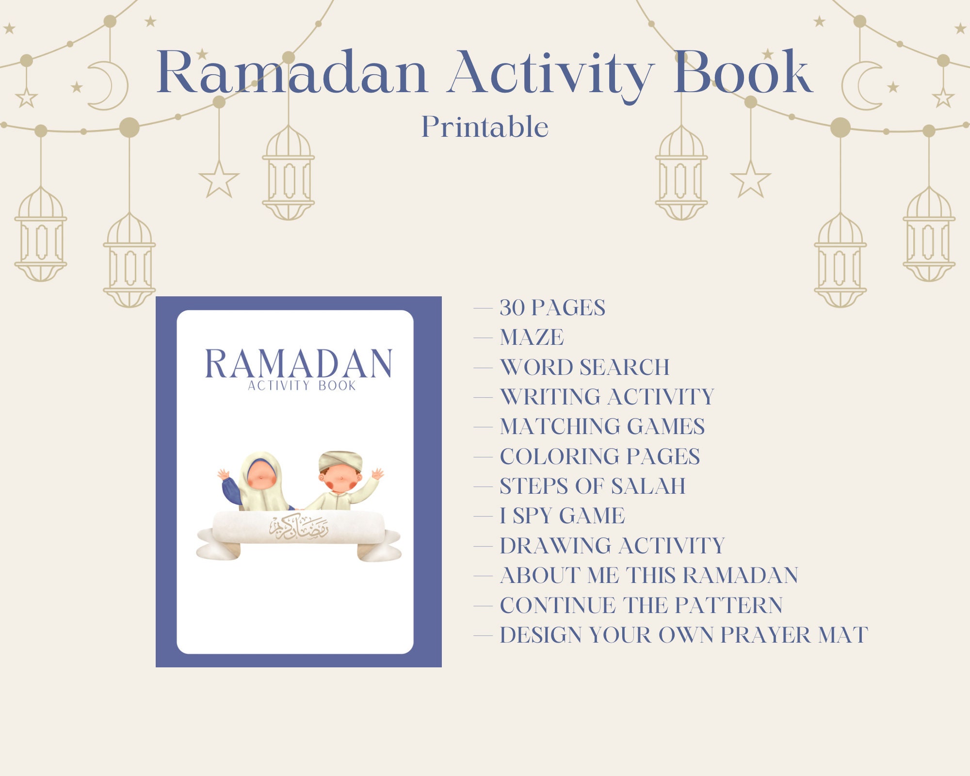 Ramadan Kids Activity Book - Ramadan Digital Download Activity Book - Etsy
