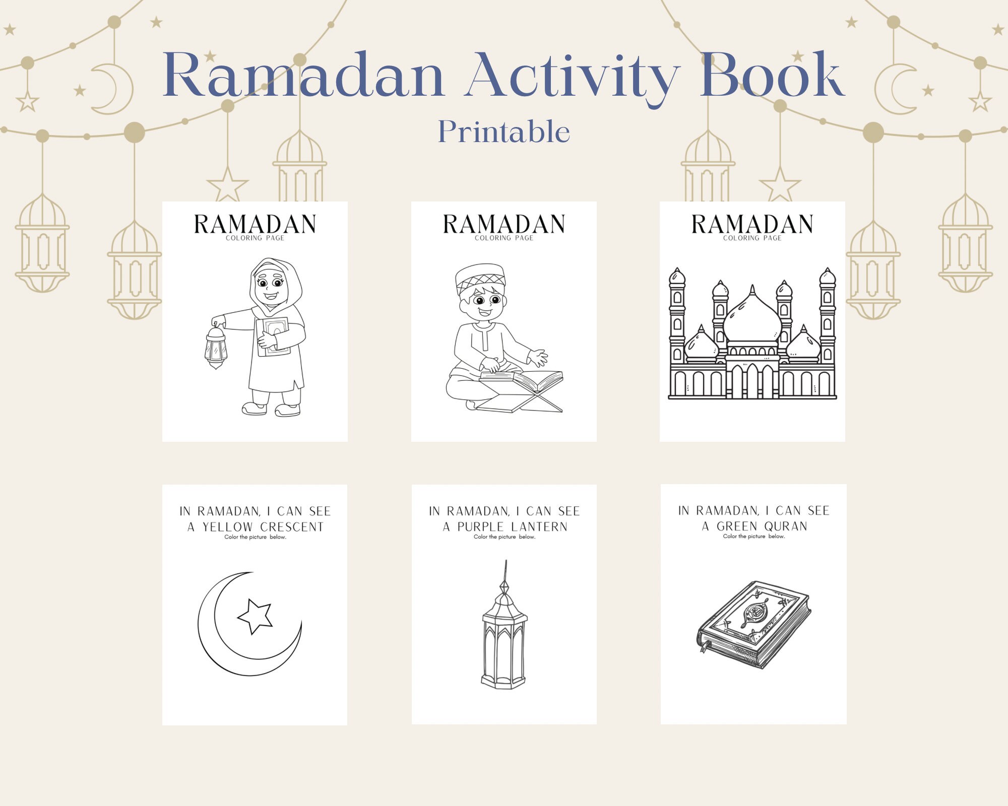 Ramadan Kids Activity Book - Ramadan Digital Download Activity Book - Etsy