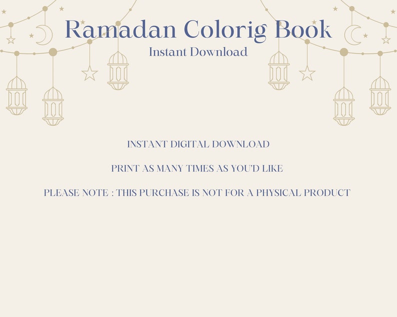 Ramadan Kids Coloring Book Ramadan Digital Download Ramadan 2024 - Etsy
