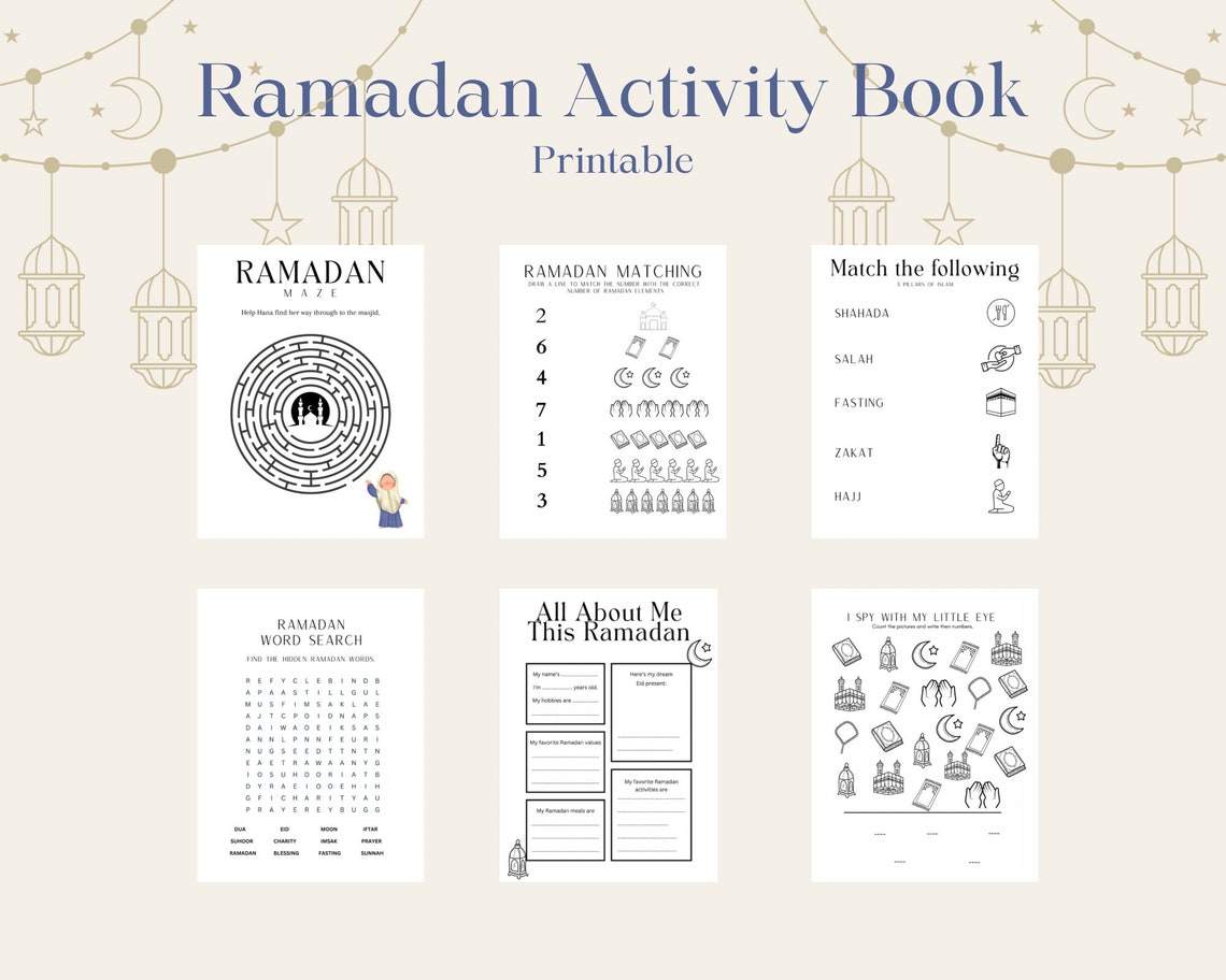 Ramadan Kids Activity Book - Ramadan Digital Download Activity Book - Etsy