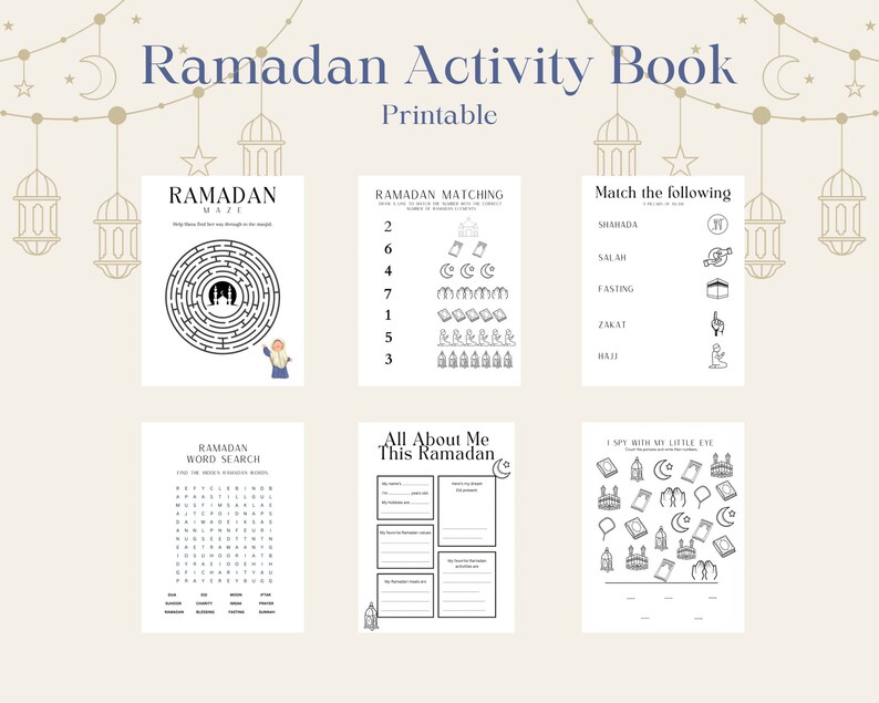Ramadan Kids Activity Book - Ramadan Digital Download Activity Book - Etsy