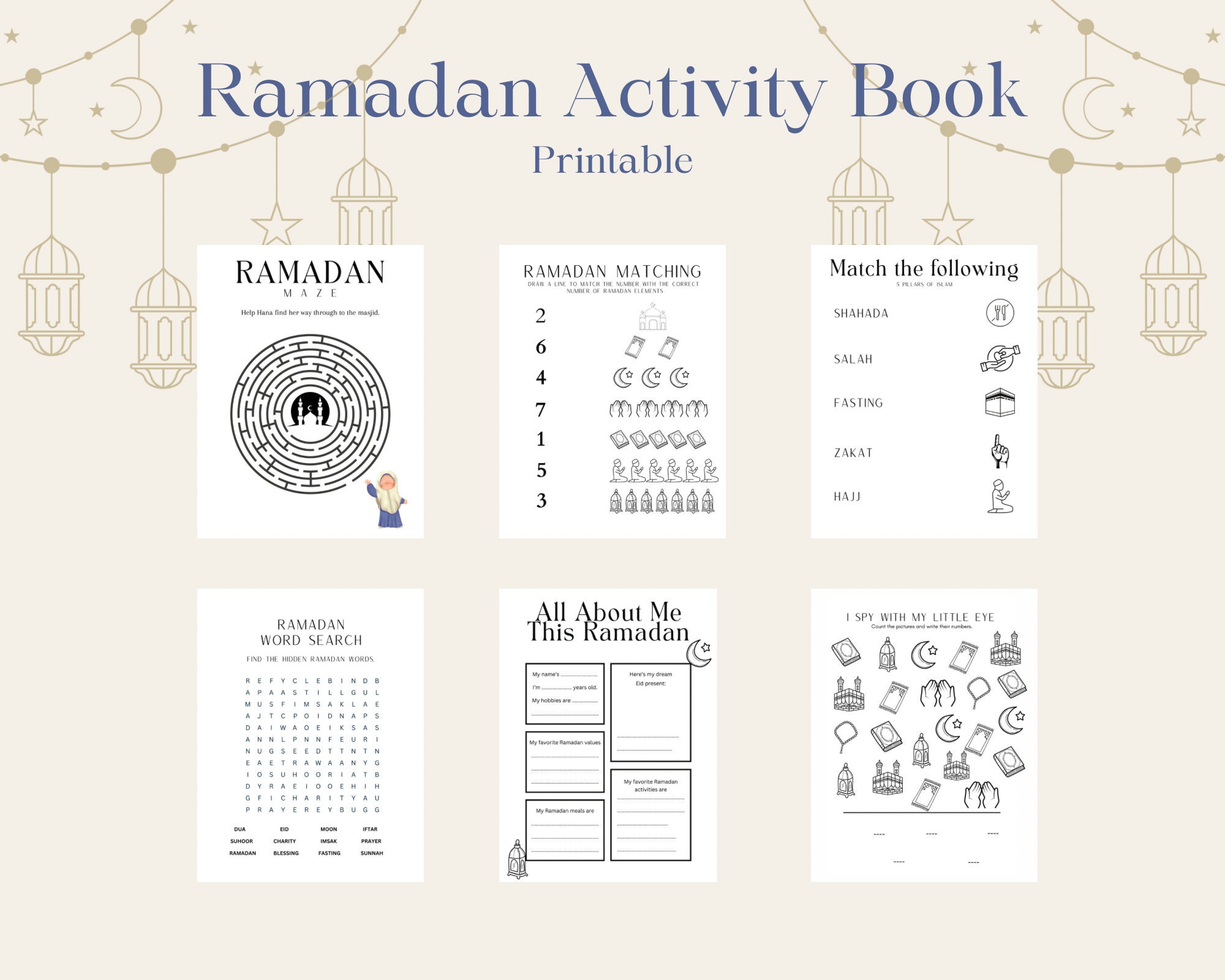 Ramadan Kids Activity Book - Ramadan Digital Download Activity Book - Etsy