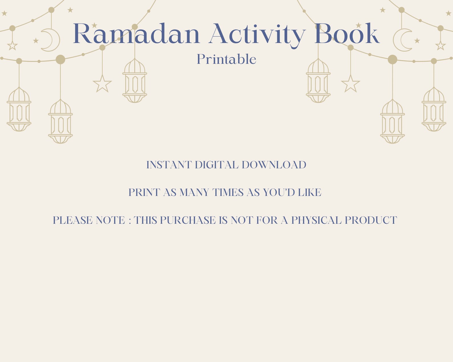 Ramadan Kids Activity Book - Ramadan Digital Download Activity Book - Etsy