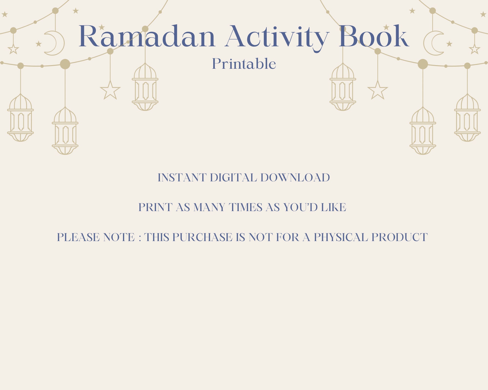 Ramadan Kids Activity Book - Ramadan Digital Download Activity Book - Etsy