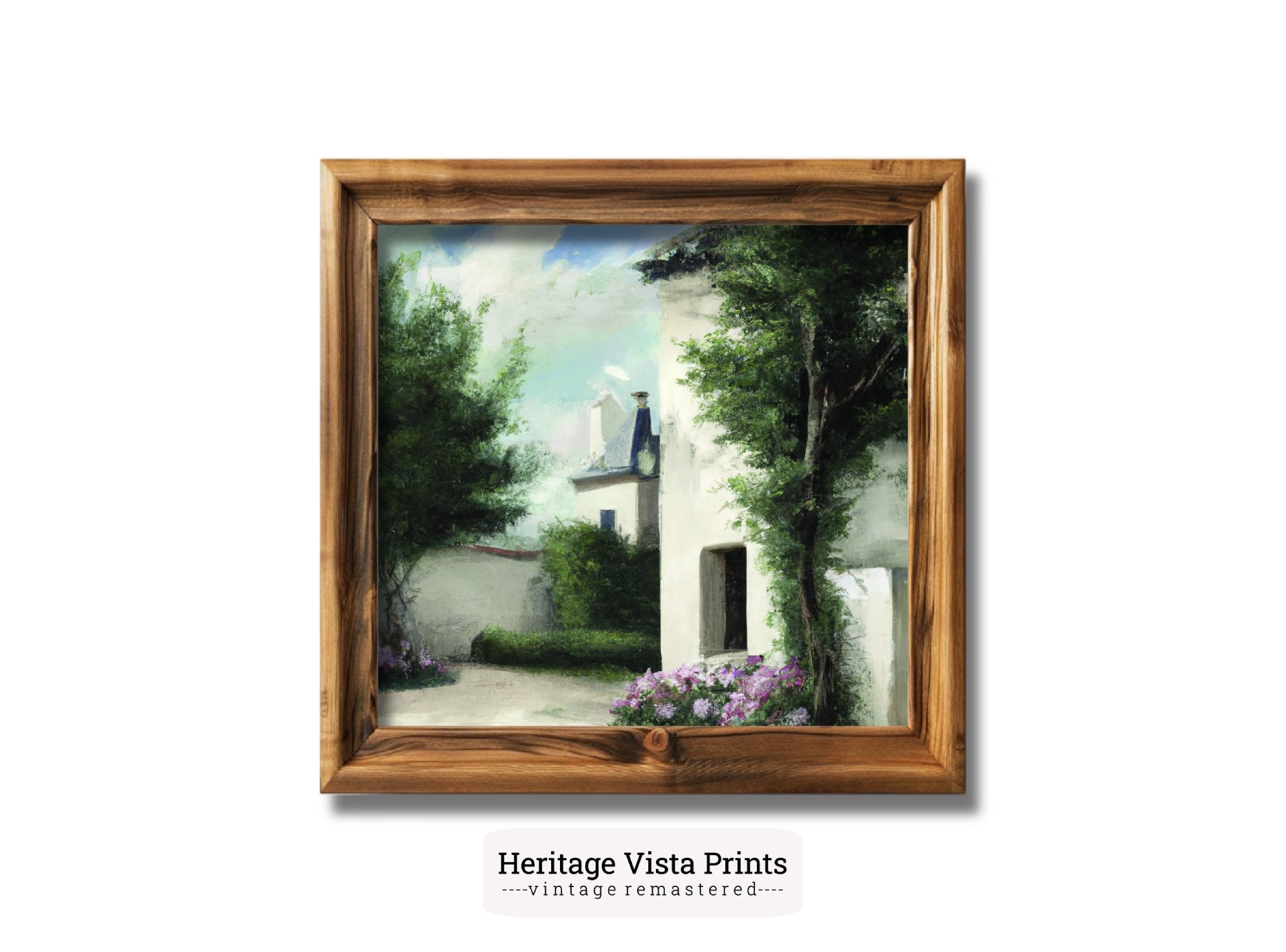 Mediterranean Cozy Cottage Print Quaint English Cottage Illustration ...