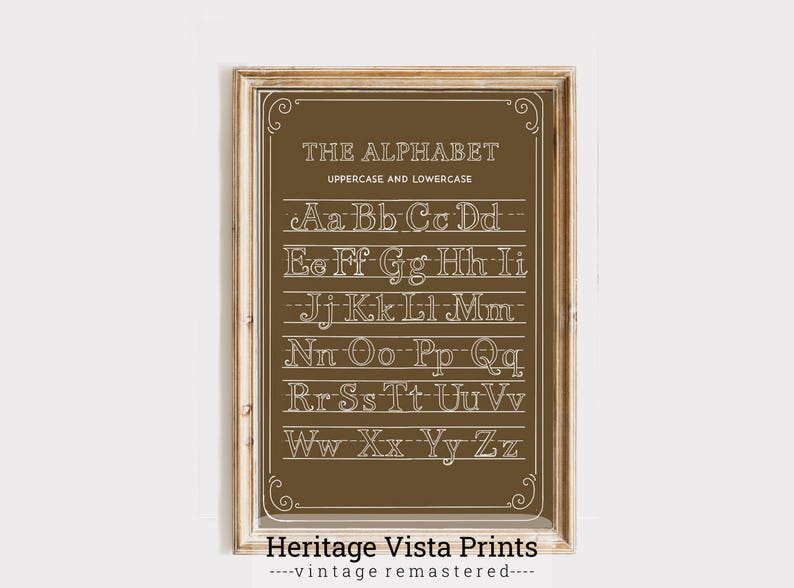 Vintage Alphabet Chart: Abcs Educational Print (digital Download) - Etsy
