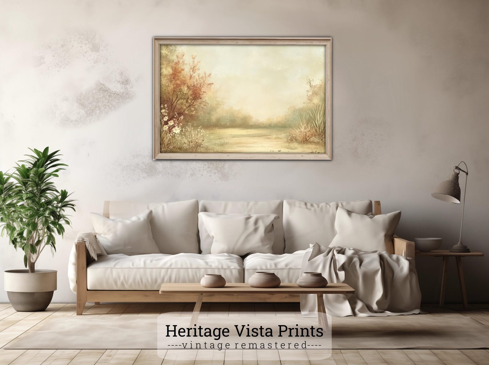 Vintage Landscape Wall Art, Autumn Forest Print, Rustic Nature Scene ...