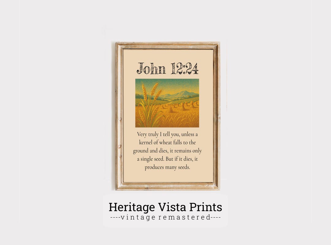 Wheat Field Scripture Art | John 12:24 Bible Verse (digital Download ...