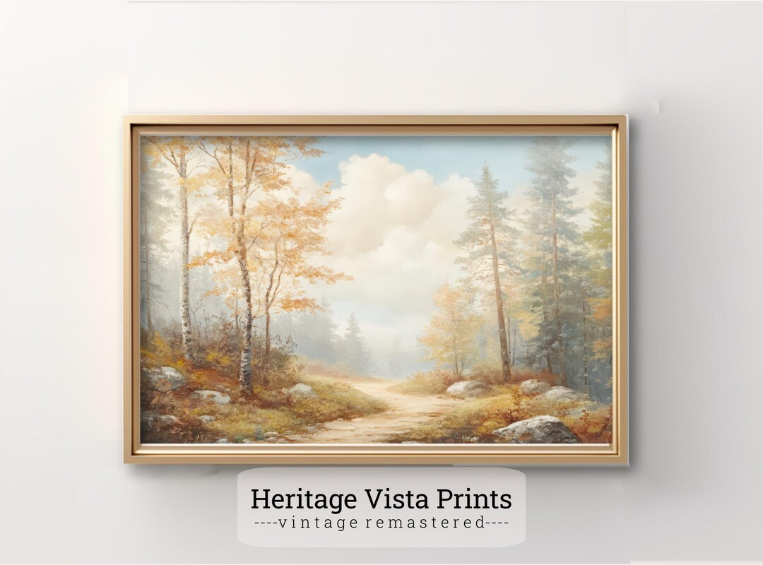 Autumn Forest Path Wall Art | Landscape Nature Print | Rustic Home ...