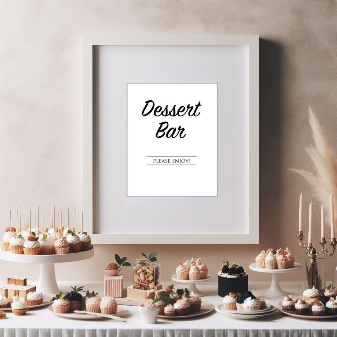 Modern Wedding Dessert Bar Sign, Printable 8x10 PDF File, Wedding Sign ...
