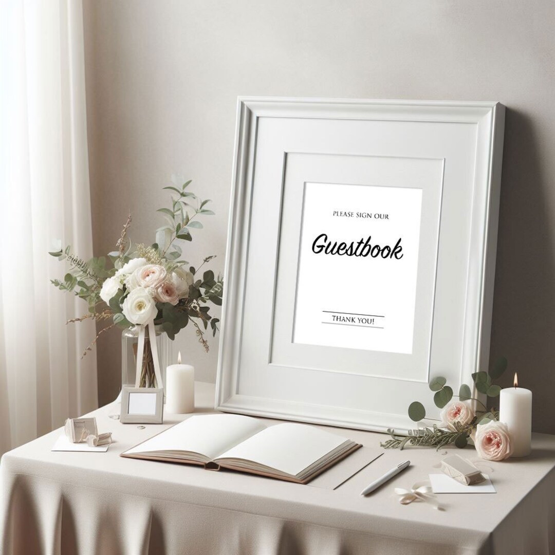 Modern Wedding Guestbook Sign, Printable 8x10 PDF File, Wedding Sign ...