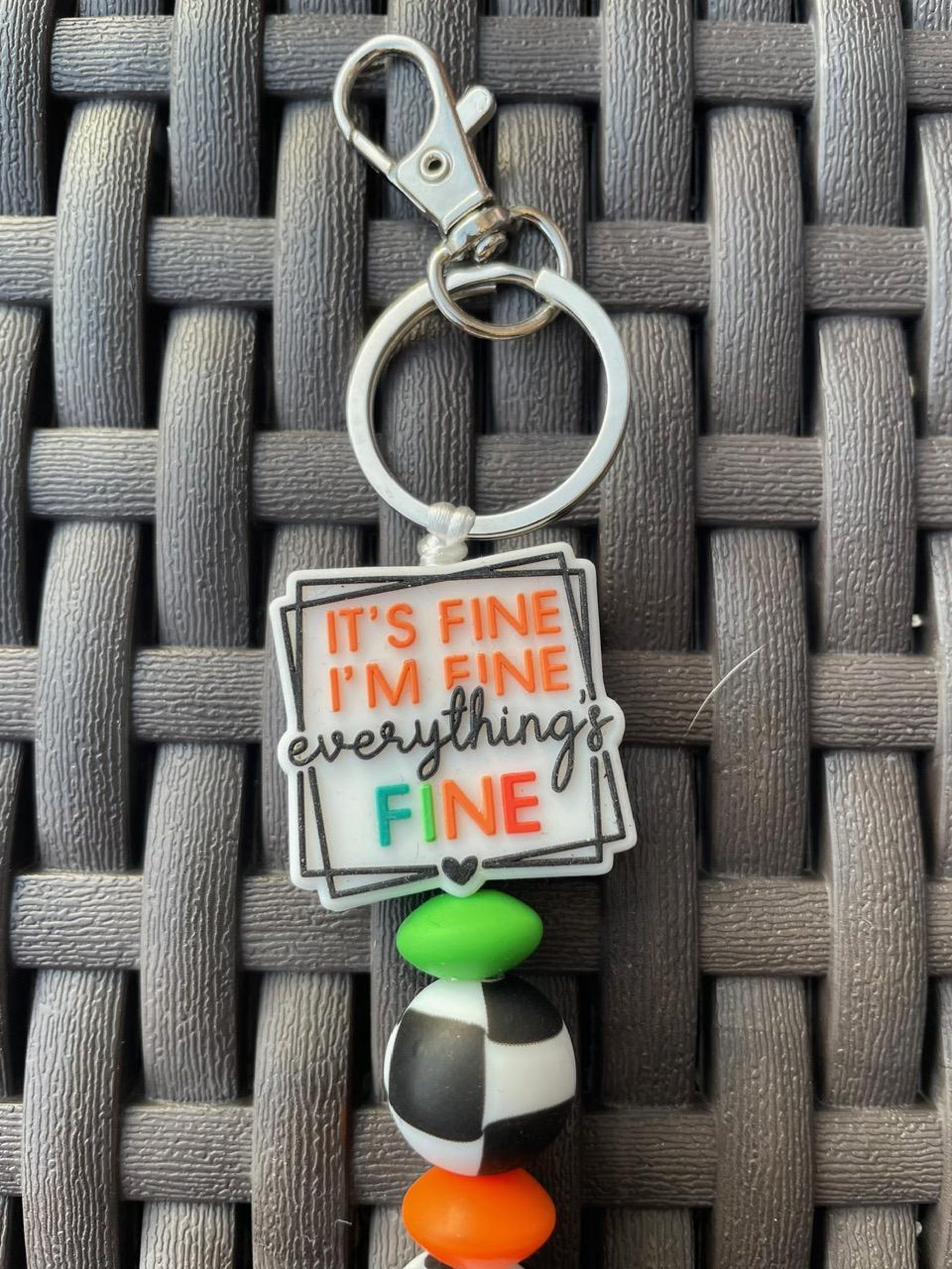 Everything's Fine Keychain - Etsy
